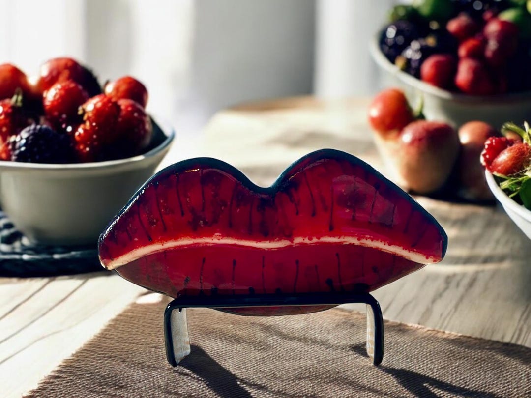 Kiss Mouth/red Lips /glass Decoration/stained Glass/window Decoration ...