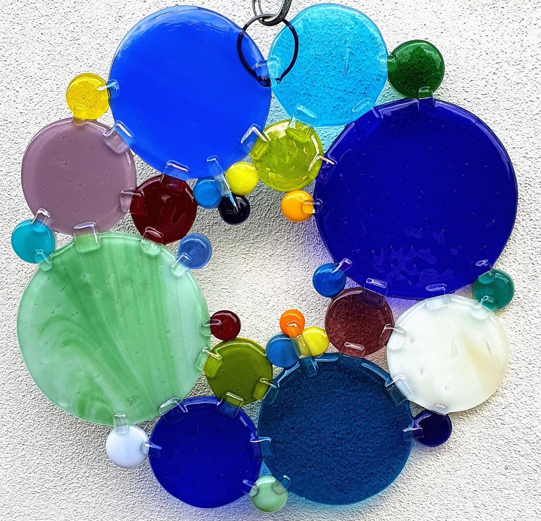 Warm Glass Confetti I Glass Wreath Colorful 23 Cm/ Fusing / Glass ...
