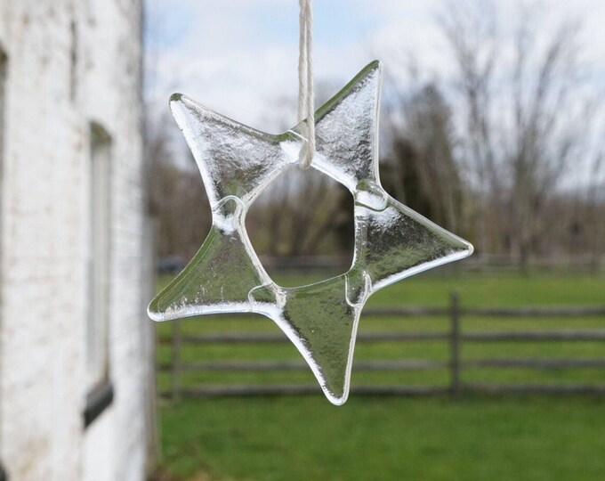 Clear Glass Star Suncatcher, Minimalist Glass Window Decoration ...