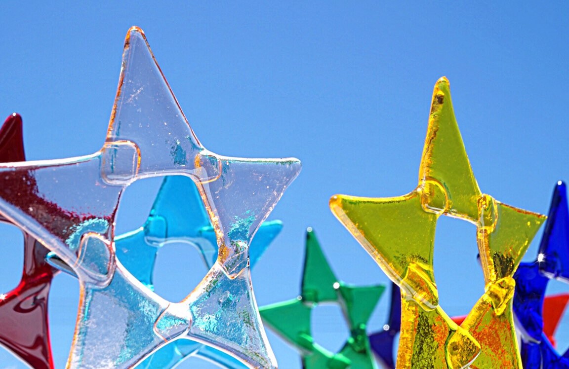 Royal Blue Glass Star Star Light Catcher Window Hanging - Etsy