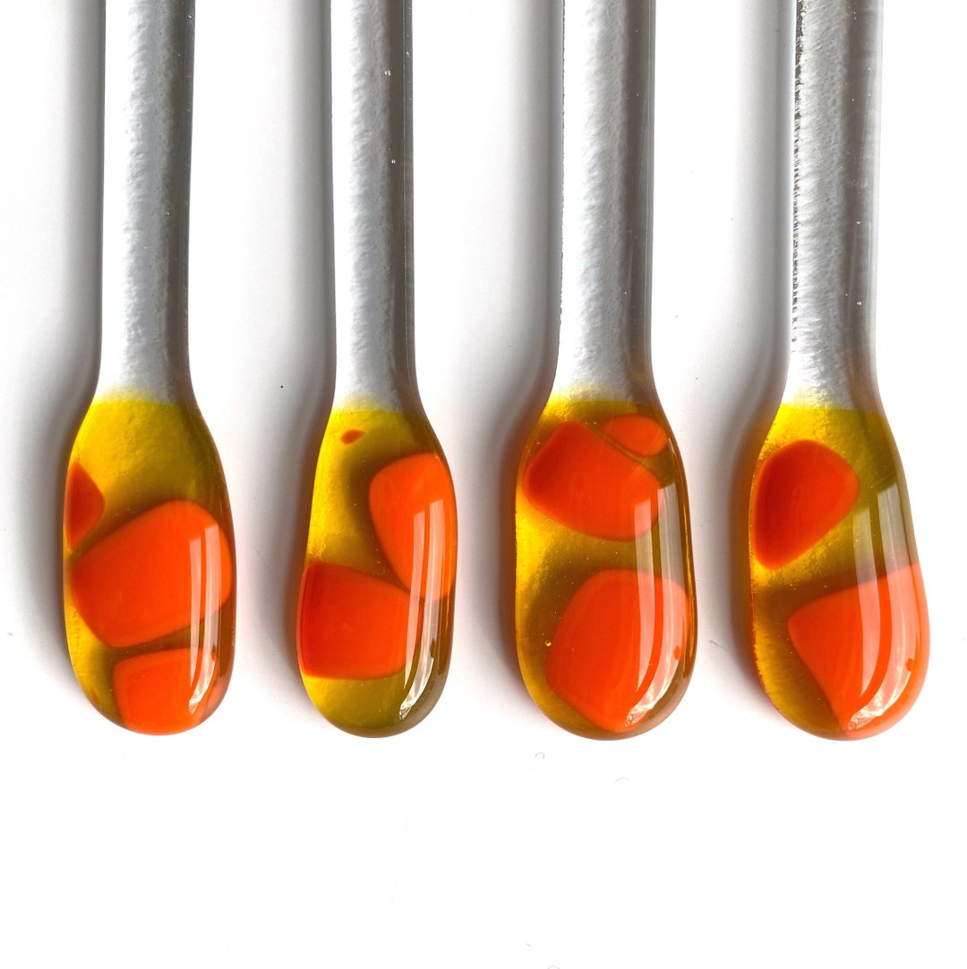 Glass Drink Stirrers to Make Beautify Cocktails, Yellow and Orange ...