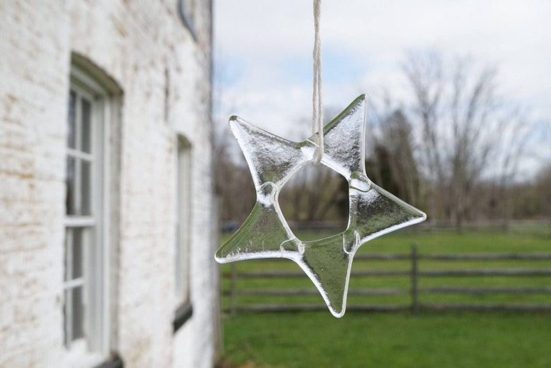 Clear Glass Star Suncatcher Minimalist Glass Window - Etsy