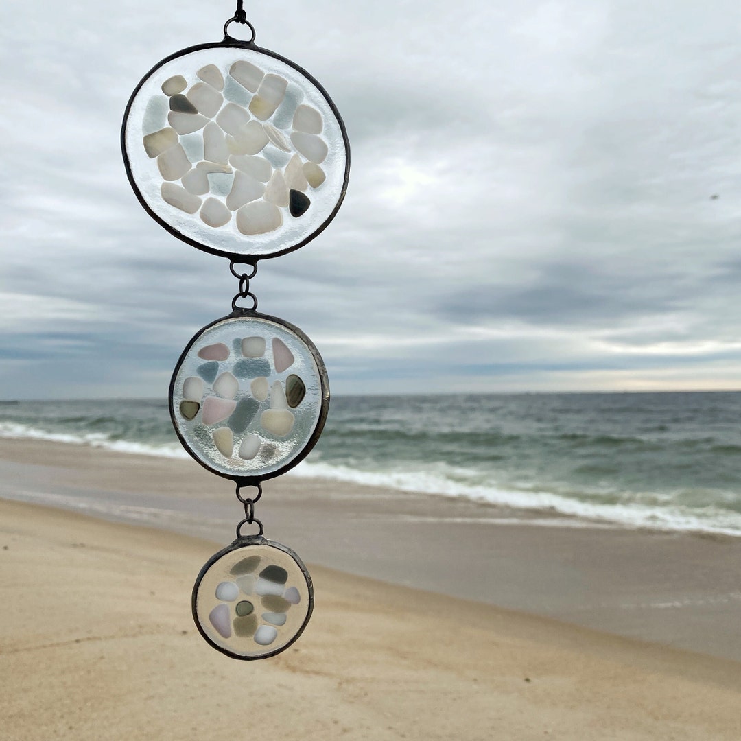 Round Stained Glass Suncatcher Large, Fused Glass Suncatcher, Mosaic ...