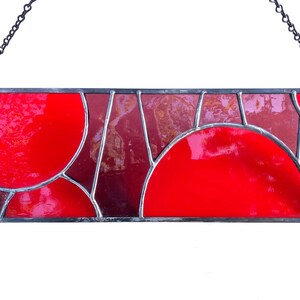 Horizontal Stained Glass Window Hanging, Ready to Hang Stained Glass ...