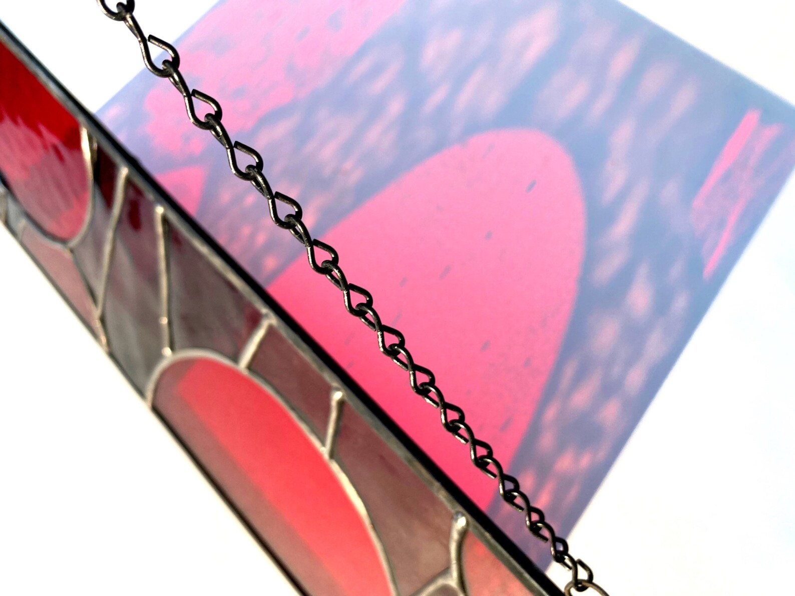 Horizontal Stained Glass Window Hanging Ready to Hang Stained - Etsy