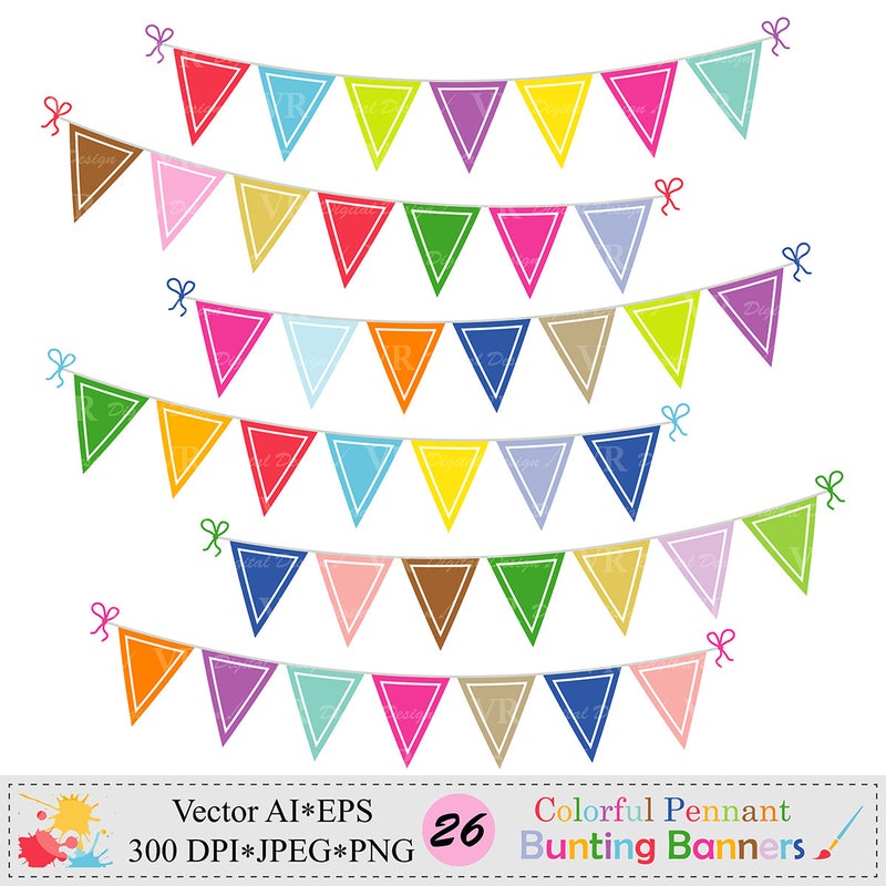 Bunting Clip Art - Etsy