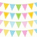 Pennant Bunting Banners Clip Art, Birthday Party Bunting Banners ...