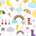 Weather Clip Art, Weather Clipart, Rain Clouds Sun Snow Storm Umbrella ...