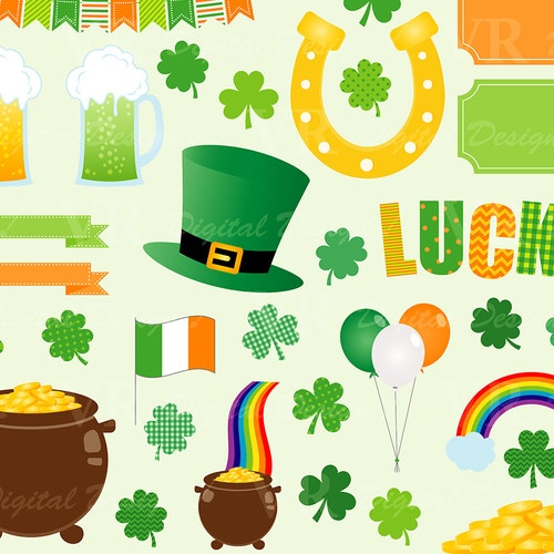St Patricks Day Digital Download Vector Clip Art Shamrock - Etsy