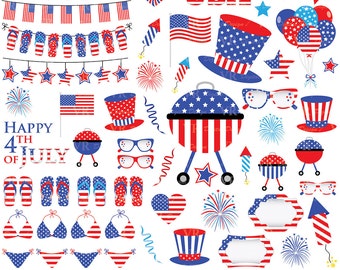 4th of July Clipart Patriotic Clip Art USA Clipart Stars - Etsy