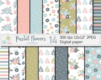 Bright Spring Digital Paper Set with Butterfly Ladybugs and | Etsy