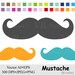 Mustache Clipart Rainbow Moustache Digital Clipart Fathers | Etsy