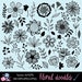 Floral Doodles Clipart, Flowers Doodle Clipart, Hand Drawn Flower ...