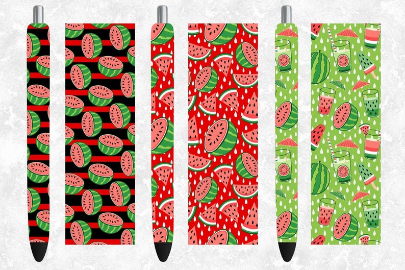 Red Watermelon Pen Wrap Bundle for Sublimation or Waterslide / Summer ...