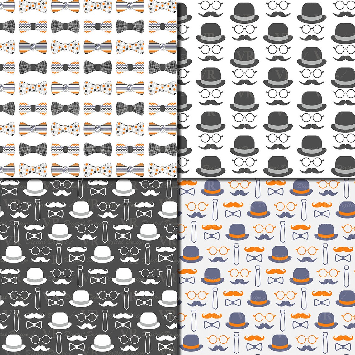 Gentleman Digital Papers, Man Digital Paper Patterns, Fathers Day ...