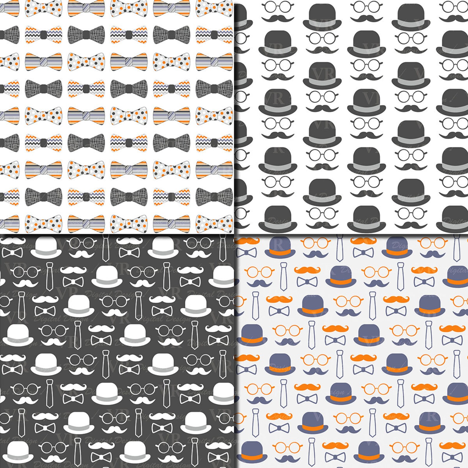 Gentleman Digital Papers, Man Digital Paper Patterns, Fathers Day ...