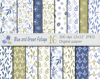 Blue and Yellow Seamless Digital Paper Pastel Hand Drawn | Etsy