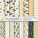 Blue, Neutral and Gold Foil Digital Paper, Seamless Geometric Patterns ...