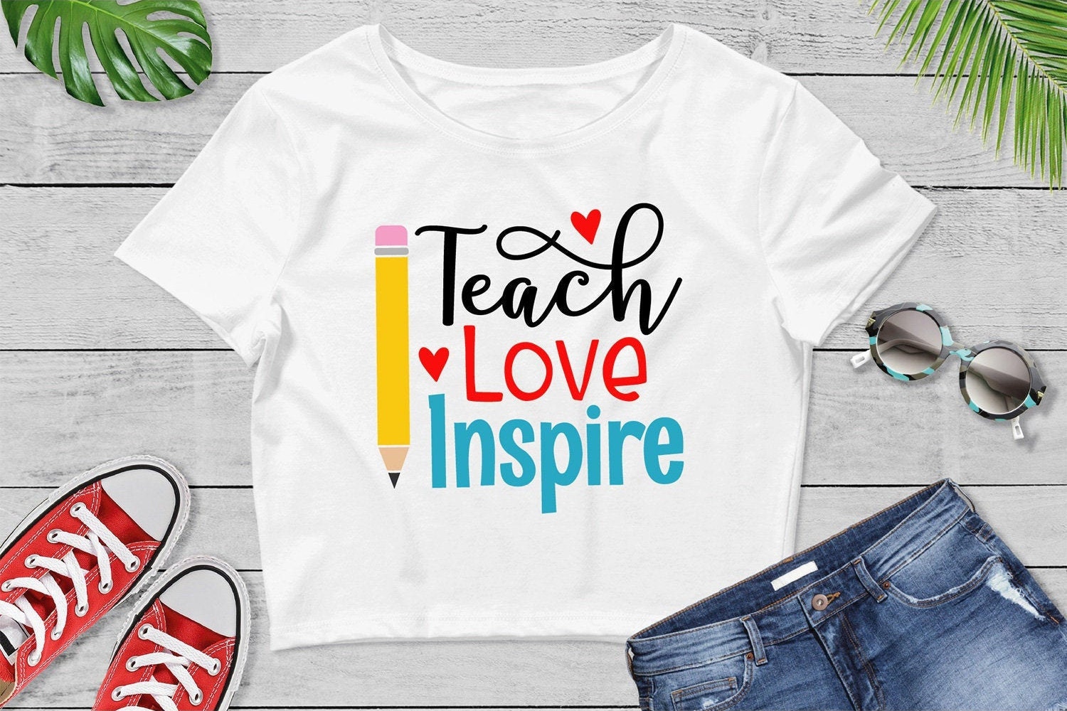 Teach Love Inspire Svg, Teacher Svg, Back to School Svg, Teacher Cut ...
