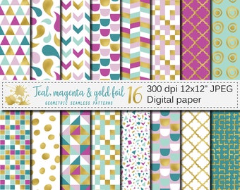 Seamless Modern Geometric Digital Paper Geometric Patterns | Etsy