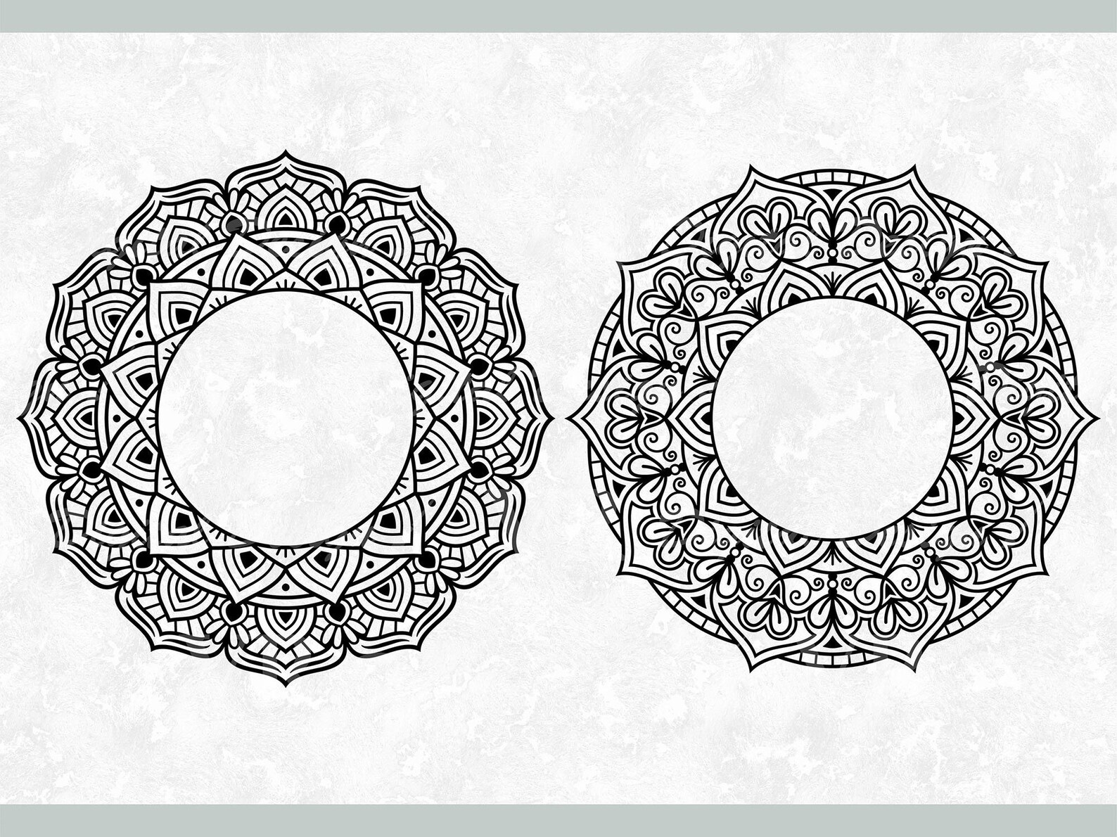 Mandala Monogram SVG Bundle, Circle Floral Monogram Frame Svg Files ...