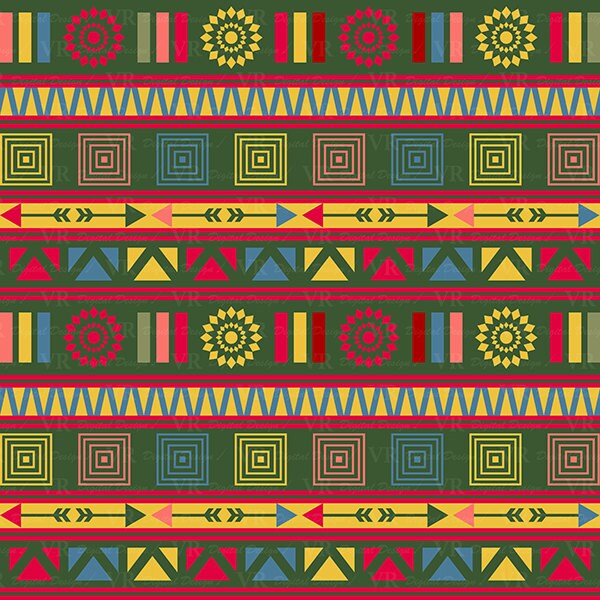 Aztec Digital Paper Set, Ethnic Tribal Digital Papers, Bright Geometric ...