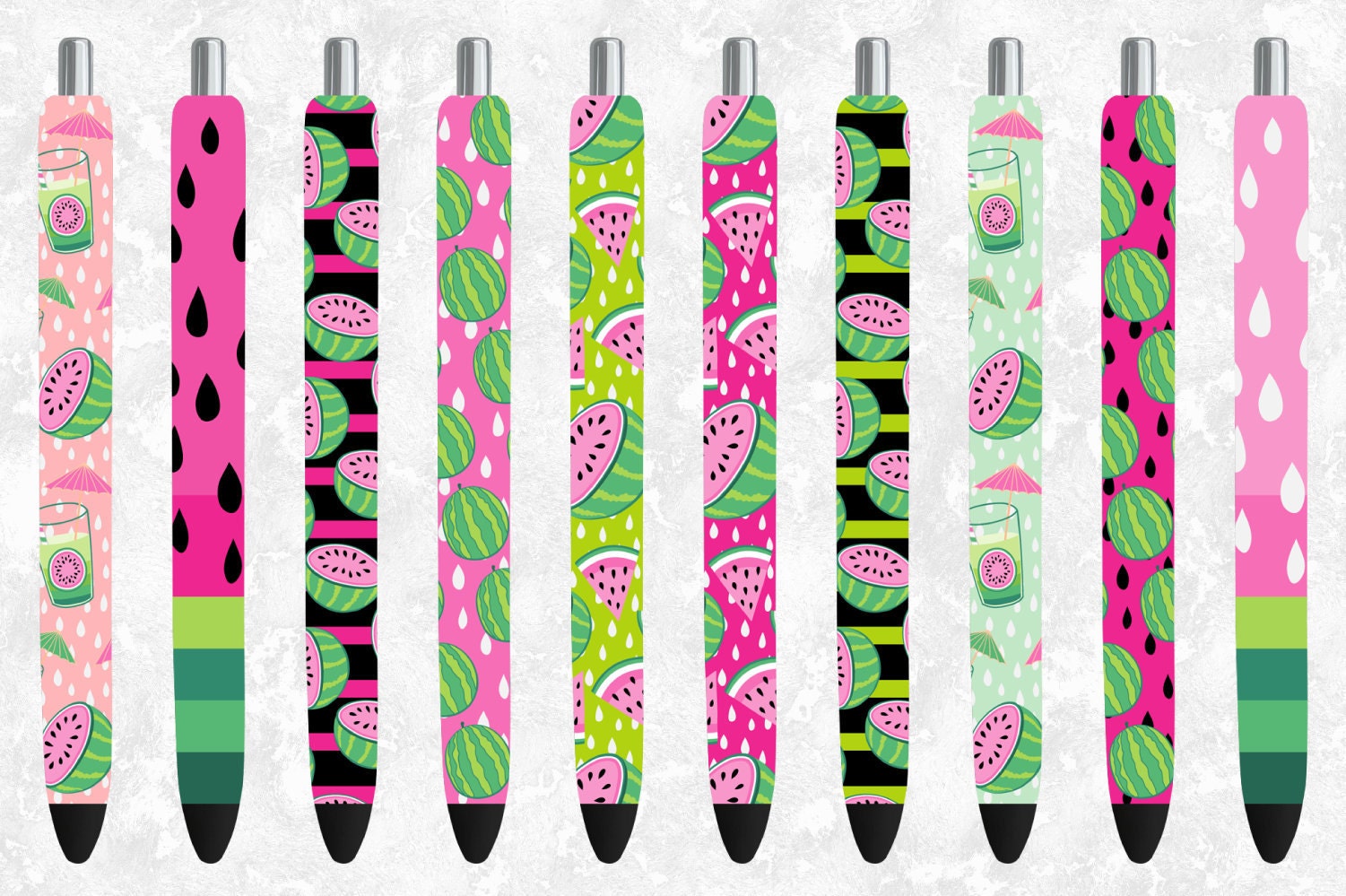 Pink Watermelon Pen Wrap Bundle for Sublimation or Waterslide / Summer ...