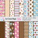 Ice Cream Digital Paper Set With Cones and Popsicles, Summer Digital ...
