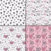 Hearts Digital Paper, Red and Pink Valentine's Day Seamless Patterns ...