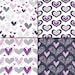 Hearts Digital Paper, Purple Valentine's Day Seamless Patterns, Love ...