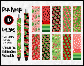 Pink Watermelon Pen Wrap Bundle for Sublimation or Waterslide / Summer ...