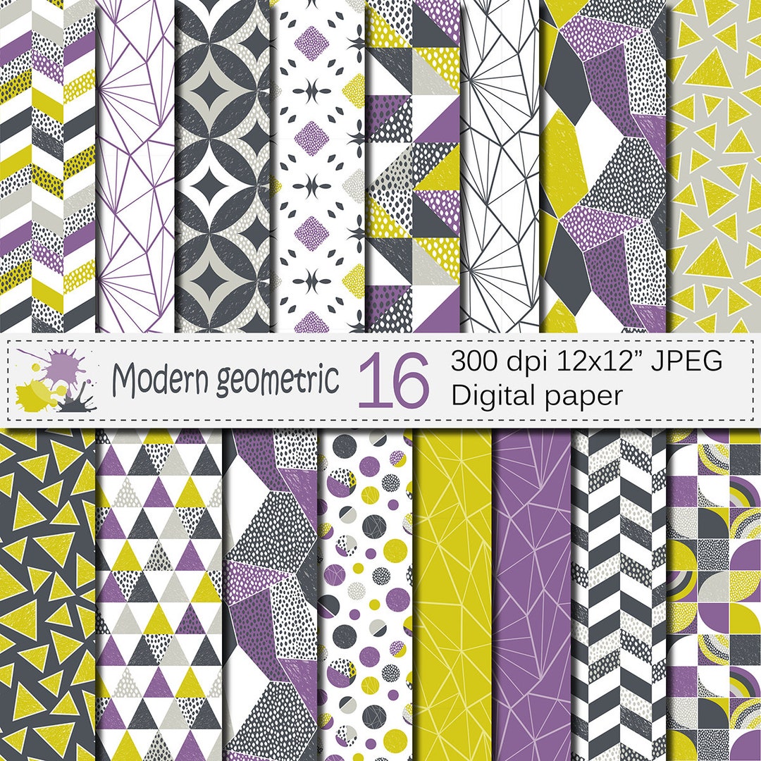 Seamless Modern Geometric Digital Paper, Geometric Patterns, Modern ...