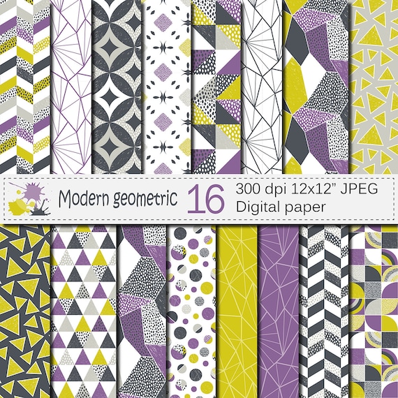 Seamless Modern Geometric Digital Paper Geometric Patterns | Etsy