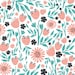 Seamless Floral Digital Paper, Hand Drawn Flowers Seamless Pattern ...