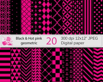 Black and Hot Pink | Etsy