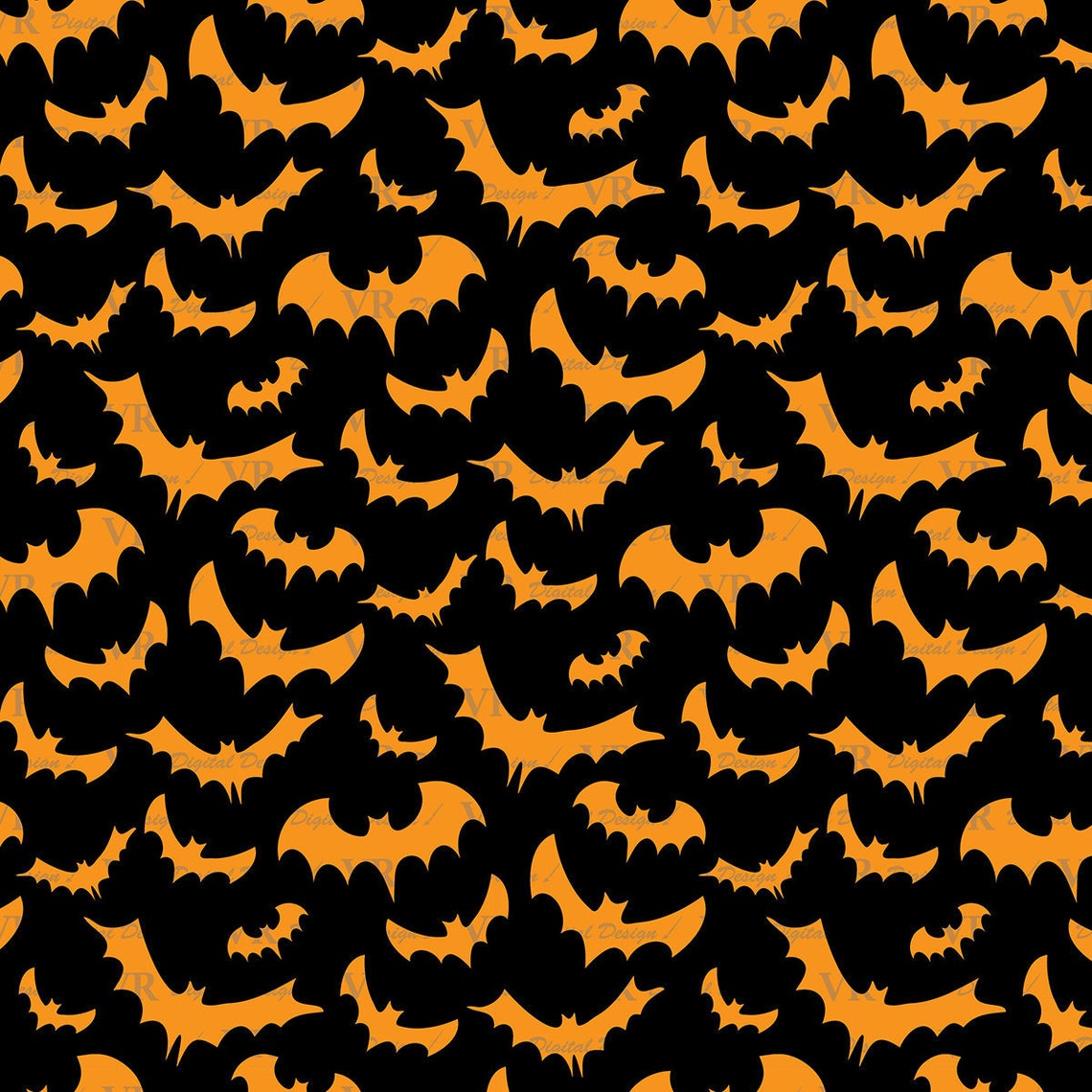 Halloween Digital Papers With Haunted House, Pumpkin, Bats, Spider ...