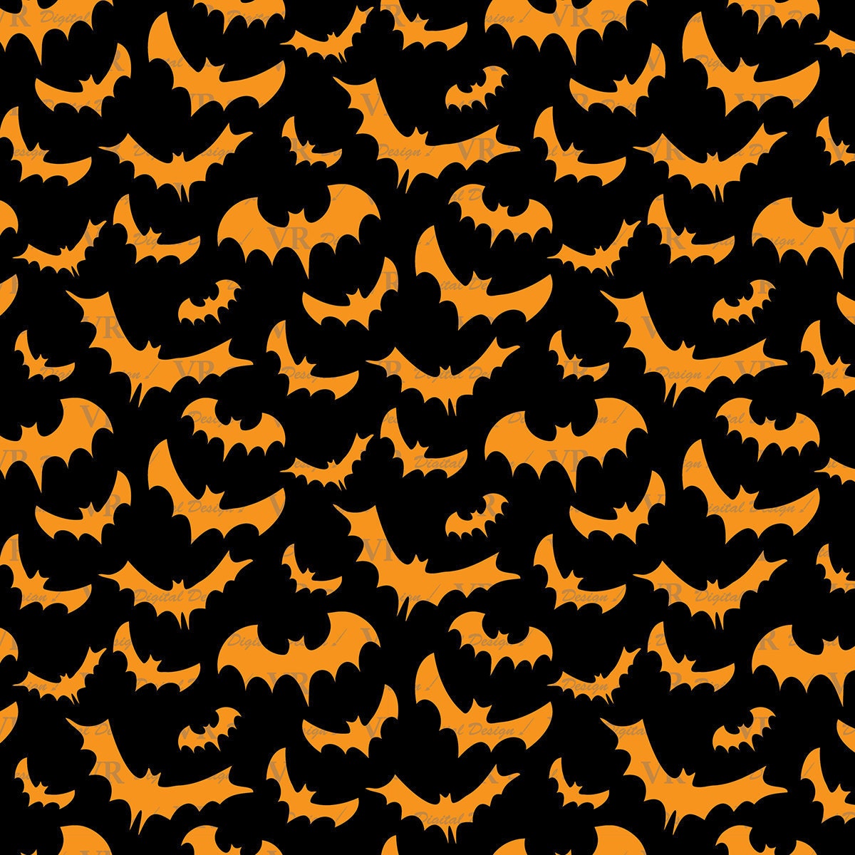 Halloween Digital Papers With Haunted House, Pumpkin, Bats, Spider ...