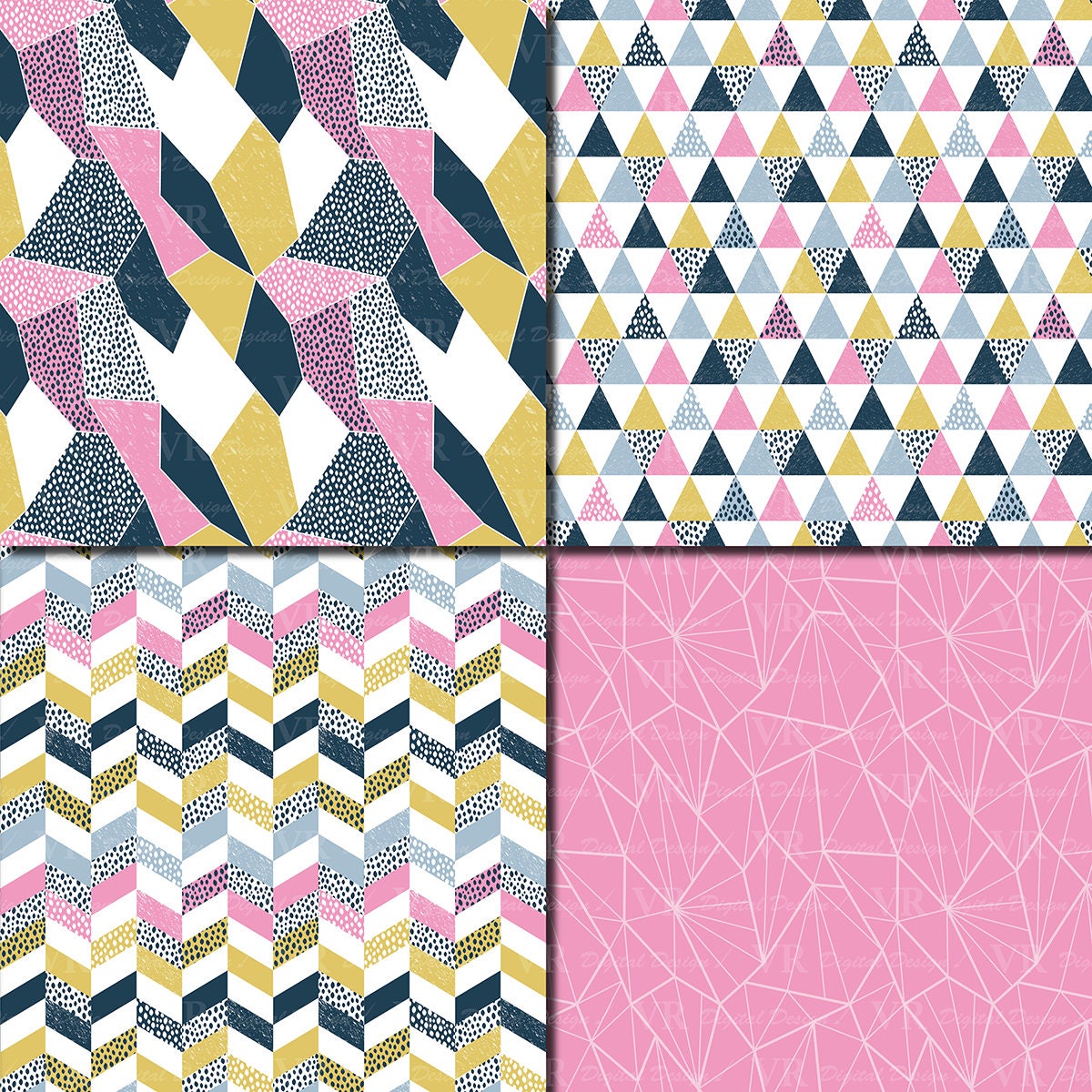 Seamless Modern Geometric Digital Paper, Geometric Patterns, Modern ...