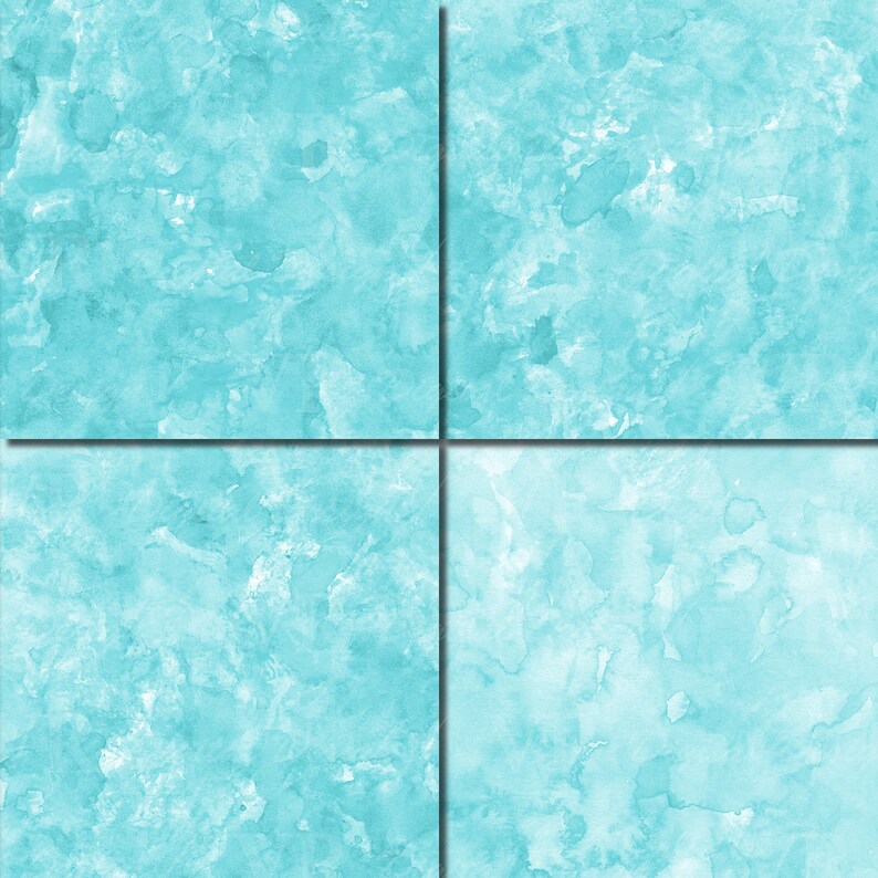 Teal Watercolor Digital Paper, Teal Watercolors Texture, Handpainted ...