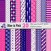 Blue and Pink Digital Paper Set, Geometric Digital Printable Scrapbook ...