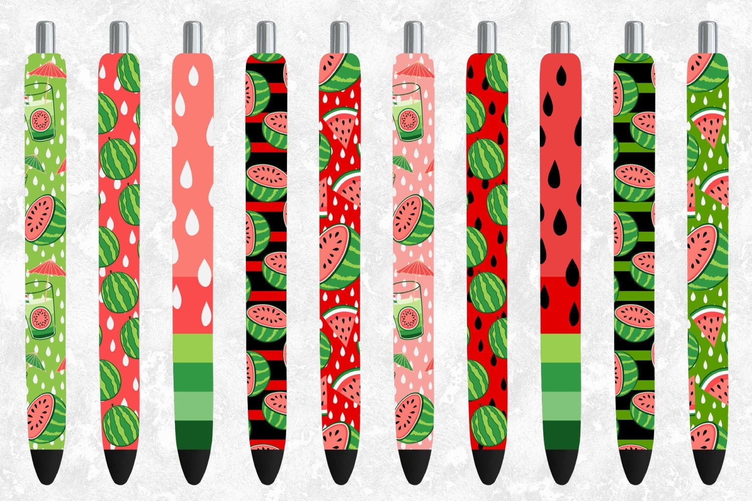 Red Watermelon Pen Wrap Bundle for Sublimation or Waterslide / Summer ...