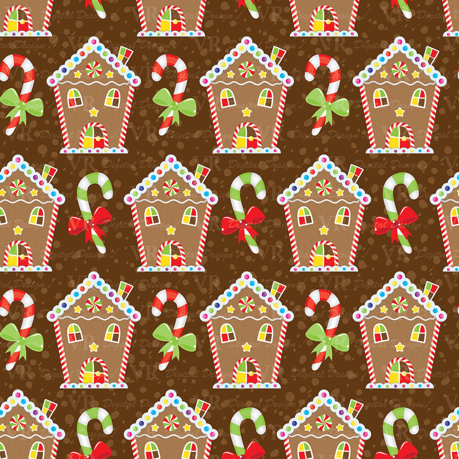 Christmas Gingerbread Digital Paper Set, Gingerbread House, Cookies ...