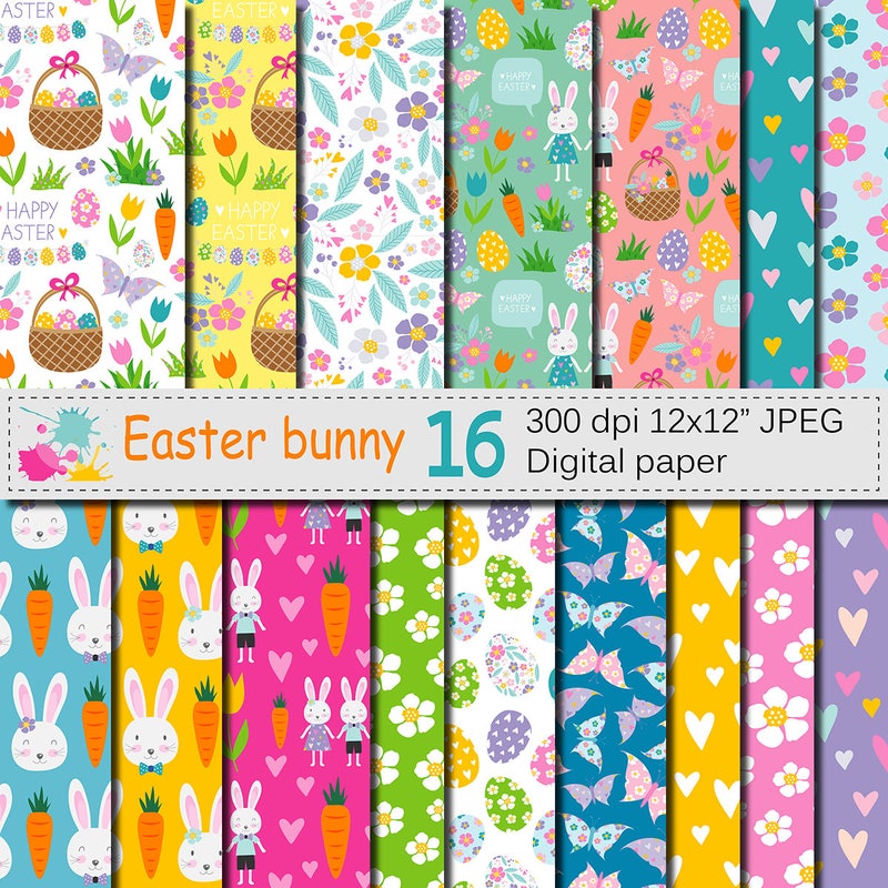 Easter Digital Paper - Etsy