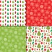 Red and Green Christmas Digital Paper Set, Christmas Digital Papers ...