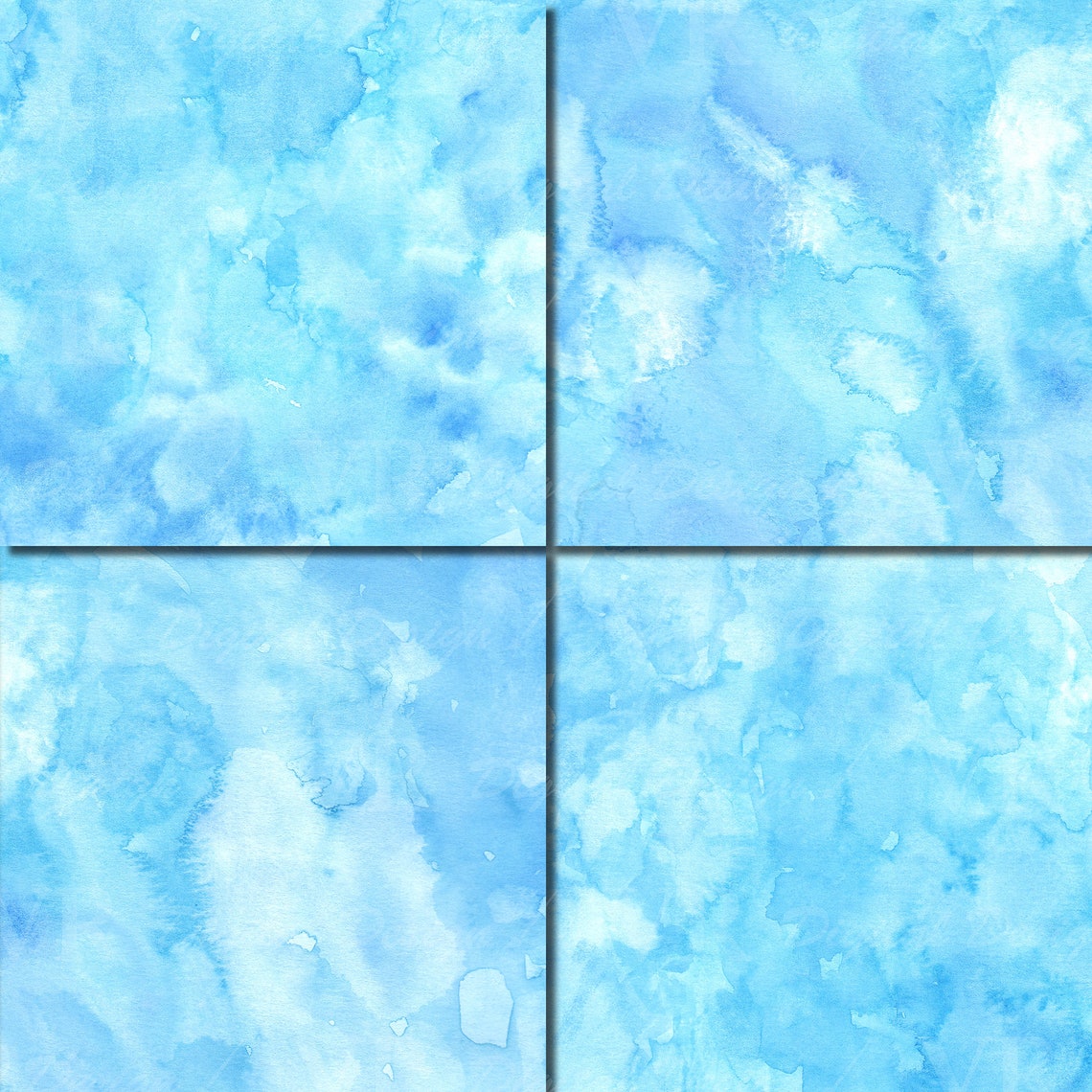 Blue Watercolor Digital Paper, Blue Watercolors Texture, Handpainted ...
