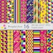 Bright Fun Digital Paper Set, Bright Geometric Digital Papers, Rainbow ...