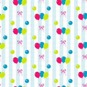 Happy Birthday Digital Paper Set With Balloons and Presents, Kids ...