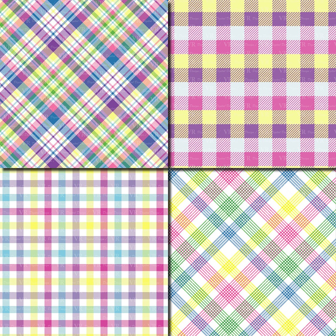 Easter Plaid Digital Paper Spring Pastel Plaid Pattern Plaid - Etsy