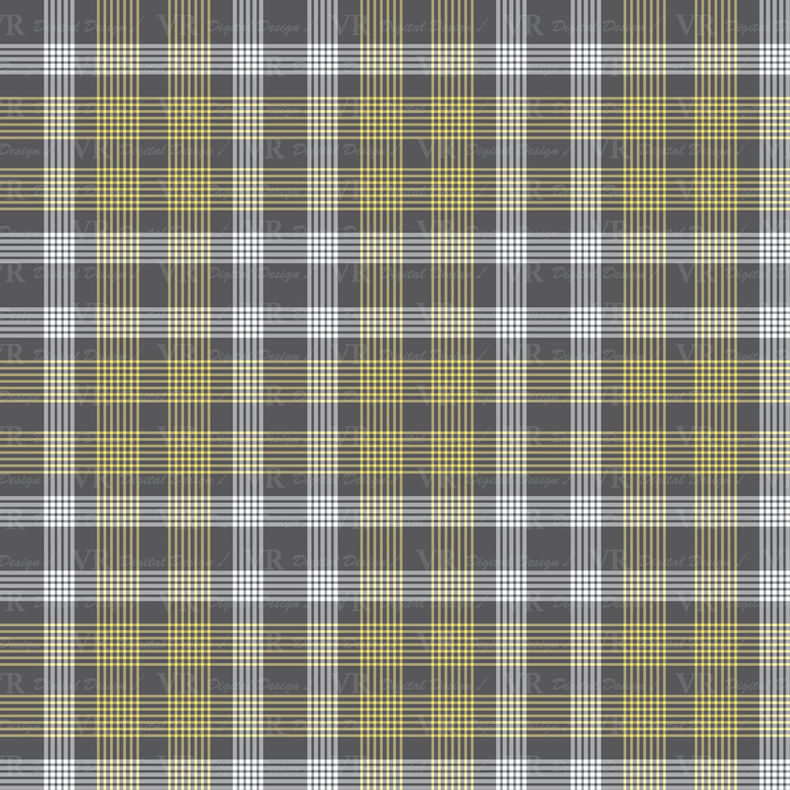 Yellow and Grey Plaids Digital Paper Set, Yellow and Grey Plaid Digital ...