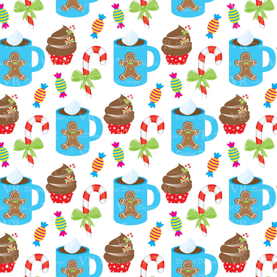 Christmas Gingerbread Digital Paper Set Gingerbread House - Etsy